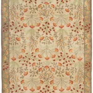 Restoration and Renovation Handmade Floral Adeline Beige/Blue Tulips Traditional Crafted Wool Area Rug for Living Room Bedroom and Kitchen (10X8 FT, Multi)