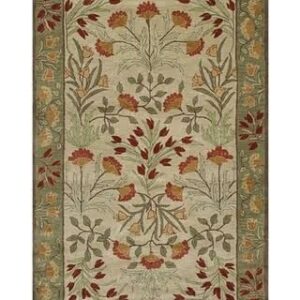 Restoration and Renovation Handmade Floral Adeline Beige/Blue Tulips Traditional Crafted Wool Area Rug for Living Room Bedroom and Kitchen (10X8 FT, Multi)