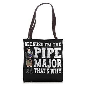 bagpipes pipe major bagpipe practice bagpiping bagpiper tote bag