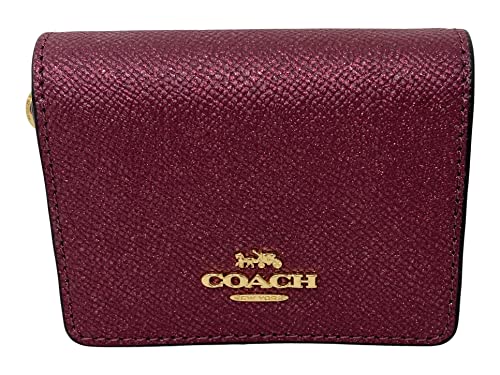 COACH Boxed Mini Wallet on Chain in Black Cherry