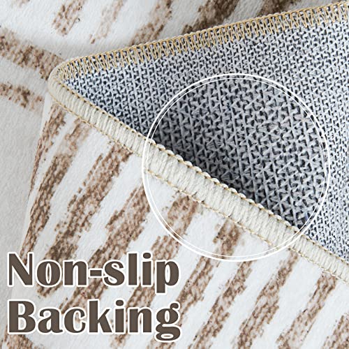 jinchan Runner Rug 2x6 Area Rug Hallway Moroccan Rug Taupe Foldable Thin Rug Modern Geometric Accent Rug Contemporary Soft Rug Indoor Non Slip Gray Carpet Kitchen Living Room Bedroom Dining Room