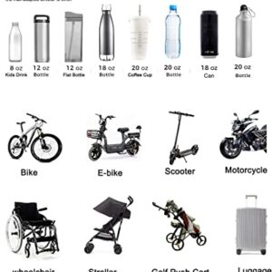 Cup Holder, 2PCs Bike Water Bottle Holder, Elooba Upgraded 360° Adjustable Stroller Cup Holder for Bike, Baby, Luggage, Walker, Multiple Use