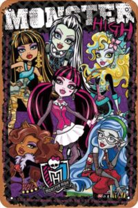 monster high – spirit poster metal sign retro wall decoration garage shop bar living room wall art tin sign 8x12 inches