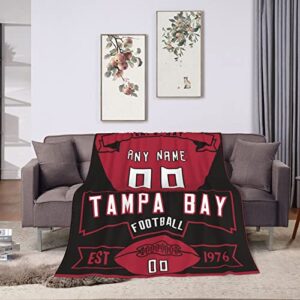 custom football city blanket personalized fan gift throw blanket add your name & number decorative for bedroom living room