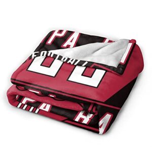 Custom Football City Blanket Personalized Fan Gift Throw Blanket Add Your Name & Number Decorative for Bedroom Living Room