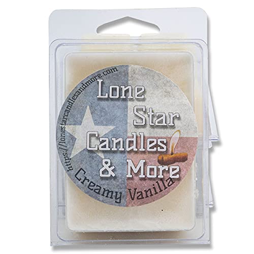 Creamy Vanilla Bean, Lone Star Candles & More's Premium Strongly Scented Hand Poured Wax Melts, Rich Creamy Vanilla, 12 Wax Cubes, USA Made in Texas 2-Pack