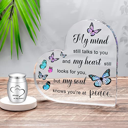 Small Urns for Human Ashes Butterfly Sympathy Gifts Mini Keepsake Urn for Ashes Acrylic Memorial Gifts for Loss of Mother