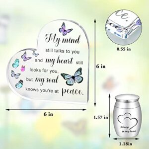 Small Urns for Human Ashes Butterfly Sympathy Gifts Mini Keepsake Urn for Ashes Acrylic Memorial Gifts for Loss of Mother