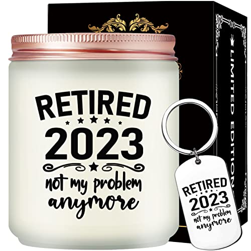 Maybeone Retirement Gifts for Women Men - Scented Candle Gift for Retirement Women Coworker - Retired 2023 Not My Problem Anymore - Best Retirement Gifts for Mom, Wife, Coworkers, Boss