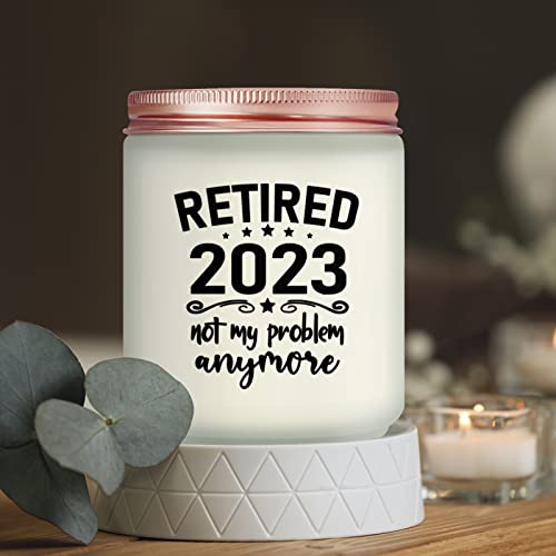 Maybeone Retirement Gifts for Women Men - Scented Candle Gift for Retirement Women Coworker - Retired 2023 Not My Problem Anymore - Best Retirement Gifts for Mom, Wife, Coworkers, Boss