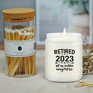 Maybeone Retirement Gifts for Women Men - Scented Candle Gift for Retirement Women Coworker - Retired 2023 Not My Problem Anymore - Best Retirement Gifts for Mom, Wife, Coworkers, Boss