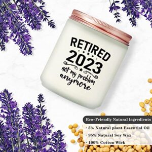 Maybeone Retirement Gifts for Women Men - Scented Candle Gift for Retirement Women Coworker - Retired 2023 Not My Problem Anymore - Best Retirement Gifts for Mom, Wife, Coworkers, Boss