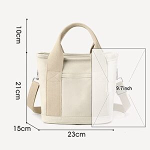 2023 New Women Canvas Tote Purse Shoulder Crossbody Bag Large Capacity Handbag Multi-Pocket Vintage Tote Bags for Travel Work