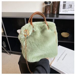 Women's Handbag Fleece Shoulder Bag Hobo Tote Bag Faux Fur Retro Casual Clutch Cute Chic Crossbody Purse