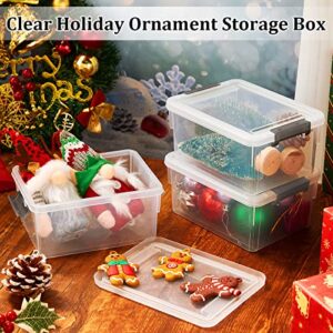 24 Pieces 1.1 Quart Small Clear Plastic Storage Containers Bins with Lid Stackable Small Items Beads Storage Latch Box Crafts Toys Lidded Bins and Secure Latching Buckles for Office Organizing