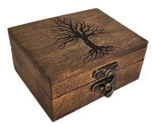 jb&c premium tree of life box wooden jewelry box for keepsake, trinket box wooden tree of life decorative box (3.75 x 3 x 1.75)