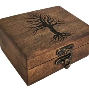 JB&C Premium Tree of Life Box Wooden Jewelry Box for Keepsake, Trinket Box Wooden tree of life decorative box (3.75 x 3 x 1.75)