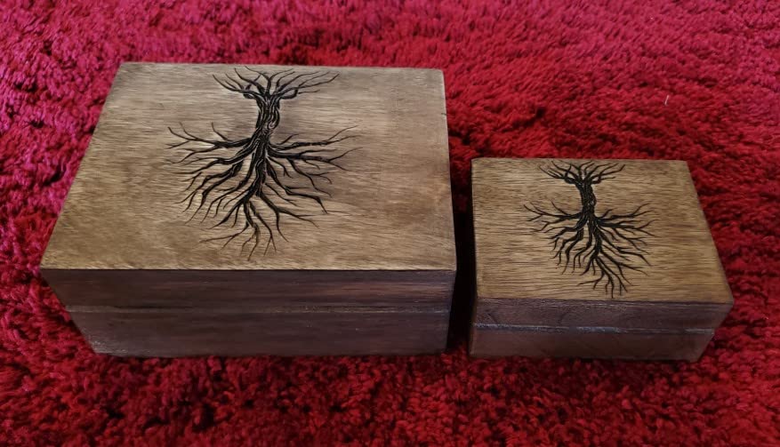 JB&C Premium Tree of Life Box Wooden Jewelry Box for Keepsake, Trinket Box Wooden tree of life decorative box (3.75 x 3 x 1.75)