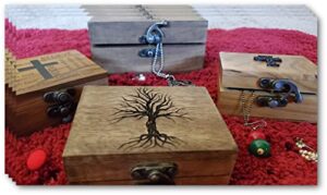 JB&C Premium Tree of Life Box Wooden Jewelry Box for Keepsake, Trinket Box Wooden tree of life decorative box (3.75 x 3 x 1.75)