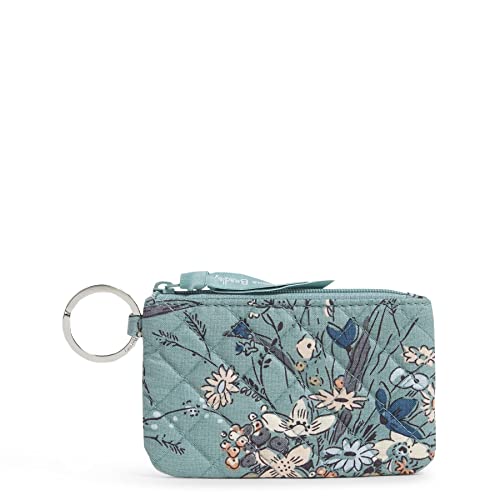 Vera Bradley Women's Cotton Zip ID Case Wallet, Sunlit Garden Sage - Recycled Cotton, One Size