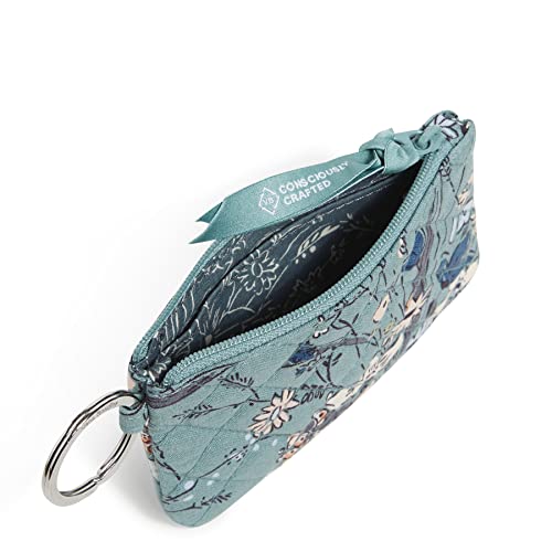 Vera Bradley Women's Cotton Zip ID Case Wallet, Sunlit Garden Sage - Recycled Cotton, One Size