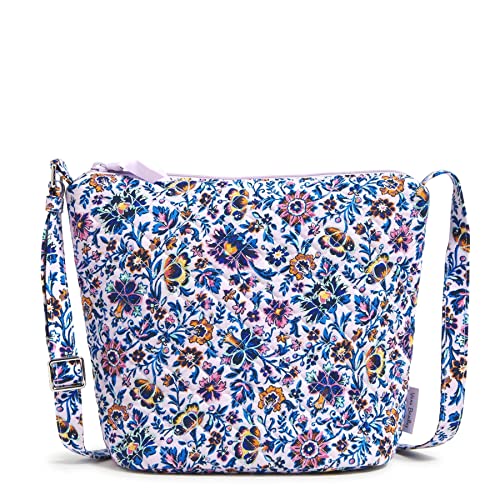 Vera Bradley Women's Cotton Bucket Crossbody Purse, Cloud Vine Multi - Recycled Cotton, One Size