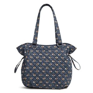 vera bradley women’s cotton glenna satchel purse, bees navy – recycled cotton, one size