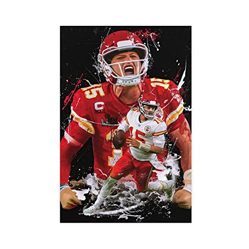 ChicReed Patrick Mahomes Poster Football Picture Canvas Poster Bedroom Decor Sports Landscape Office Room Decor Gift Unframe: 16x24inch(40x60cm)