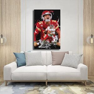 ChicReed Patrick Mahomes Poster Football Picture Canvas Poster Bedroom Decor Sports Landscape Office Room Decor Gift Unframe: 16x24inch(40x60cm)