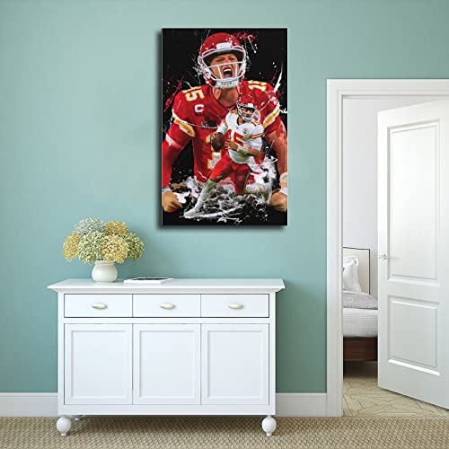 ChicReed Patrick Mahomes Poster Football Picture Canvas Poster Bedroom Decor Sports Landscape Office Room Decor Gift Unframe: 16x24inch(40x60cm)