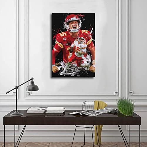 ChicReed Patrick Mahomes Poster Football Picture Canvas Poster Bedroom Decor Sports Landscape Office Room Decor Gift Unframe: 16x24inch(40x60cm)