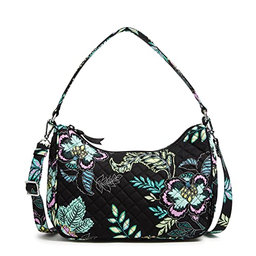 Vera Bradley Frannie Crescent Crossbody Purse, Island Garden-Recycled Cotton