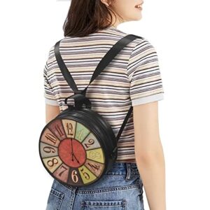 Binienty Circle Clock Purse for Women Fashion Crossbody Shoulder Purse with Strap Satchel Handbag