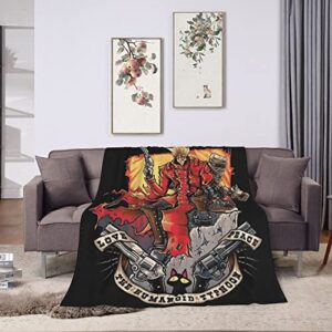 Trigun Soft Flannel Fleece Blanket Plush Fuzzy Throw Blankets for Bed Couch Living Room 60"x50"