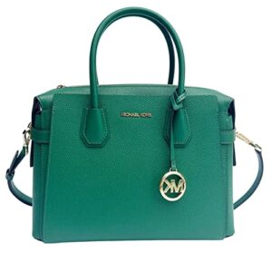 michael kors mercer belted medium top zip satchel (jewel green)