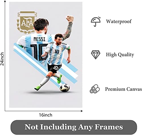 Lionel Messi Poster Wall Print,HD Canvas Print Modern Football Poster,Lionel Messi Canvas Poster Wall Art Canvas Painting Academic Style for Study Sitting Room Classroom Office Decor,Fans Gifts,Unframed,16*24inch(40x60cm).