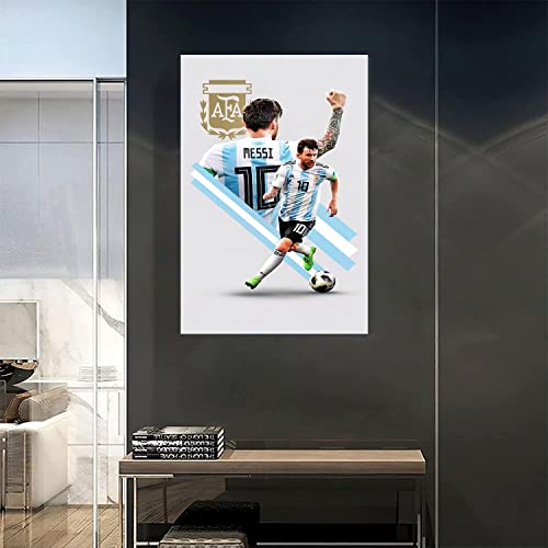 Lionel Messi Poster Wall Print,HD Canvas Print Modern Football Poster,Lionel Messi Canvas Poster Wall Art Canvas Painting Academic Style for Study Sitting Room Classroom Office Decor,Fans Gifts,Unframed,16*24inch(40x60cm).