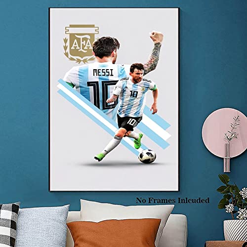 Lionel Messi Poster Wall Print,HD Canvas Print Modern Football Poster,Lionel Messi Canvas Poster Wall Art Canvas Painting Academic Style for Study Sitting Room Classroom Office Decor,Fans Gifts,Unframed,16*24inch(40x60cm).