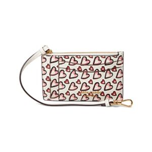 Kate Spade New York Morgan Valentines Heart Print Coin Card Case Wristlet Cream Multi One Size