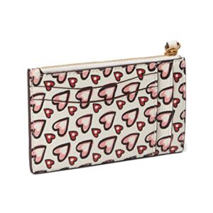 Kate Spade New York Morgan Valentines Heart Print Coin Card Case Wristlet Cream Multi One Size