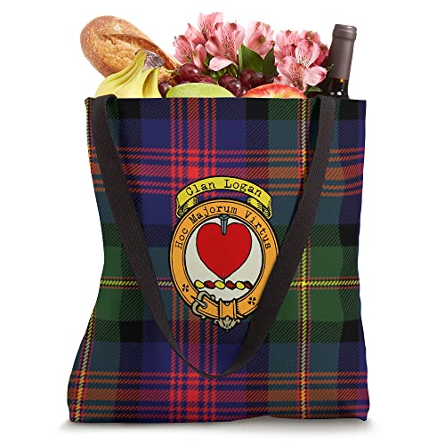 Logan Clan Scottish Crest and Tartan Tote Bag