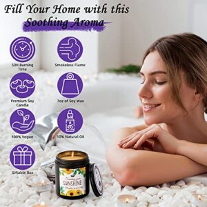 Get Well Soon Gifts for Women, Lavender Scented Essential Oil, Soy Wax Candle for Relaxation - Get Well and Birthday Present - Stress Relief, Self Care at Home, After Surgery, New Moms, Auntie, Niece