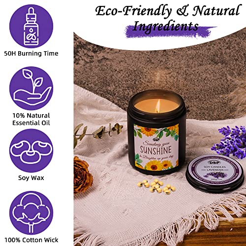 Get Well Soon Gifts for Women, Lavender Scented Essential Oil, Soy Wax Candle for Relaxation - Get Well and Birthday Present - Stress Relief, Self Care at Home, After Surgery, New Moms, Auntie, Niece