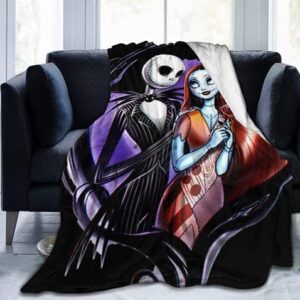 Vankie Nightmare Before Christmas Ultra Soft Throw Blanket 60"x80" inch Flannel Fleece All Season Light Weight Living Room/Bedroom Warm Blanket