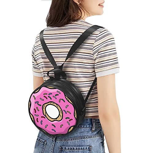 BIGCARJOB Personalized Crossbody Bags for Womens Girls Travel Purse Zipper Wallet,3D Novelty Doughnuts Mini Round Crossbody Shoulder Handbags Casual Sling Satchel Party Holiday Phone Bags