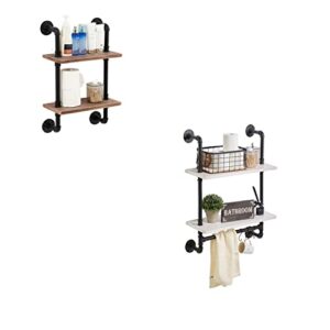 industrial floating shelves pipe shelving 24 inch and 12 inch for bathroom