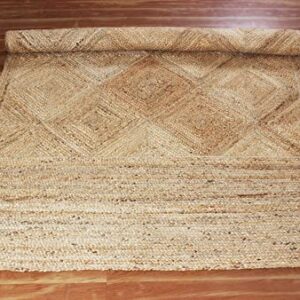 CASAVANI Living Room Jute Rug Indian Handmade Jute Rug Outdoor Doormats Woven Rug Kitchen Natural Jute Rugs for Farmhouse Bathroom Bedroom Doormat