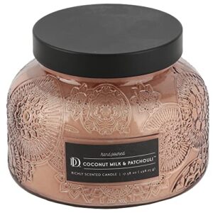 Coconut Milk & Patchouli Embossed Jar Candle