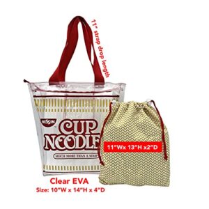 Nissin Cup Noodles Cup Noodles Tote Detachable Drawstring Bag, Clear