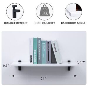 Fun Memories 24" Long Floating Shelves Set of 5, Bathroom Shelves Large Capacity, Bookshelf for Bedroom, Living Room